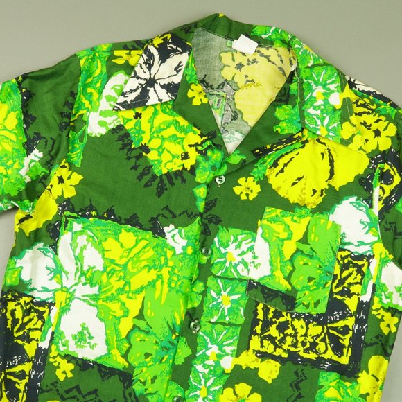 Vintage | Shirts | Vintage 97s Kona Kai Floral Hawaiian Selvedge Sport Shirt In Green Size Large ...